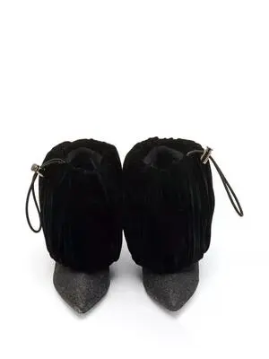 NICHOLAS KIRKWOOD Glitter Velvet Ankle Boots - Black