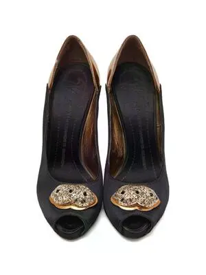 GIUSEPPE ZANOTTI Crystal-embellished Peep-toe Pumps