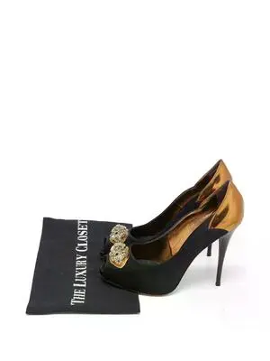 GIUSEPPE ZANOTTI Crystal-embellished Peep-toe Pumps