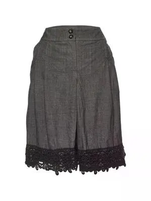 Max Mara Wool & Lace Detail Mini-skirt - Grey