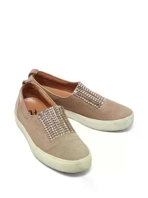 GINA Crystal-embellished Slip-on Sneakers