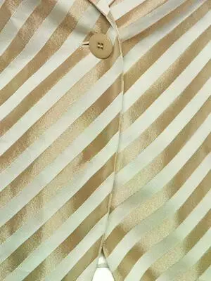Emporio Armani Metallic Diagonal-striped Blazer - Neutrals