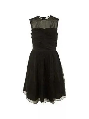 Sandro Mini Ruffled Silk-chiffon Dress - Black