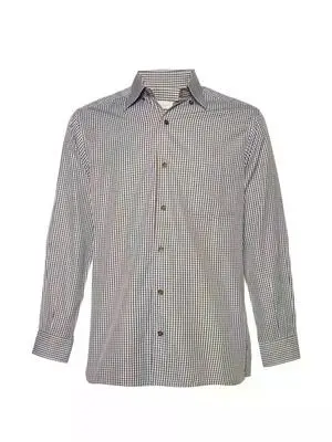 Ermenegildo Zegna Micro-checked Button-down Shirt - Brown