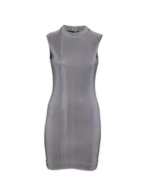 Neil Barrett Textured Jersey Striped Mini Dress - Grey