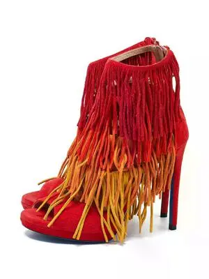 LORIBLU Fringe Stiletto Sandals