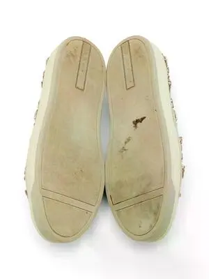 Prada Crystal-embellished Slip-on Sneakers - Grey