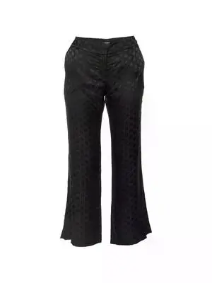 Balmain Logo Jacquard Palazzo Pants - Black