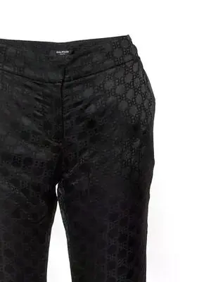 Balmain Logo Jacquard Palazzo Pants