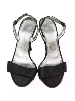 FERRAGAMO Satin Ankle-strap Stiletto Sandals