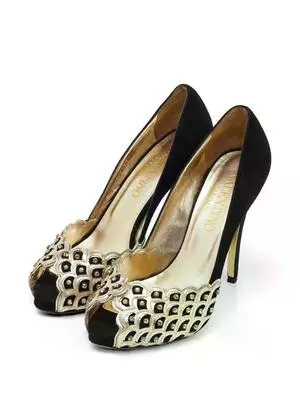 Valentino Garavani Embellished Peep-toe Platform Pumps