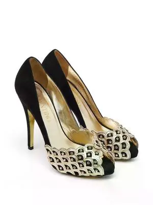 Valentino Garavani Embellished Peep-toe Platform Pumps