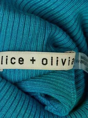 Alice + Olivia Ribbed Knit Sleeveless Turtleneck Top