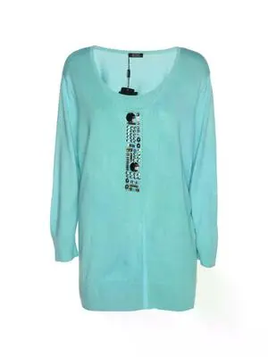 BASLER Embellished V-neck Fine Knit Sweater