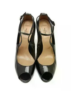 Valentino Garavani Patent Leather Peep-toe Mary Jane Pumps