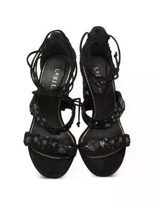LE SILLA Floral Detail Block Heel Sandals