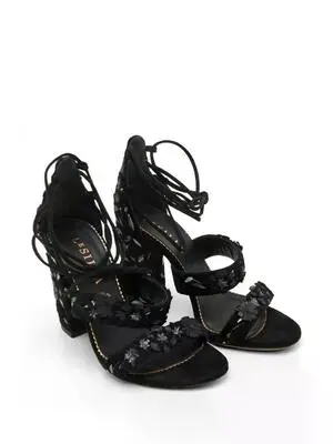 LE SILLA Floral Detail Block Heel Sandals