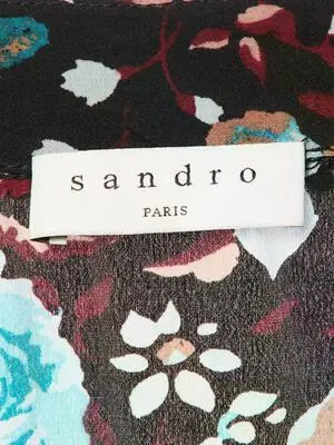 Sandro Floral-print Ruffled Midi Dress