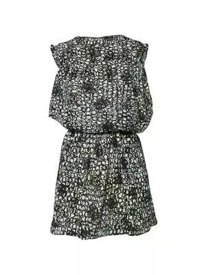 Balenciaga Abstract-print Silk Mini Dress - Black