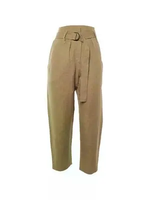 Brunello Cucinelli Belted Herringbone Trousers