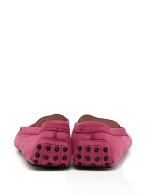 TOD'S Nubuck Leather Slip-on Loafers - Pink