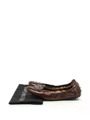 TOD'S Patent Leather Penny Strap Loafers - Brown