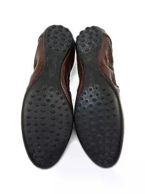 TOD'S Patent Leather Penny Strap Loafers - Brown