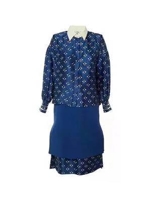 Fendi Printed Silk Dress - Blue