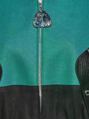 LOUIS VUITTON Two-tone Leather Trim Bomber Jacket