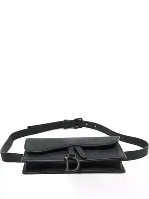 Dior Saddle Leather Belt Bag - Black