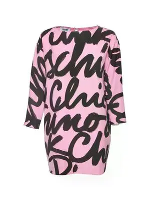Moschino Logo Print Tunic - Pink