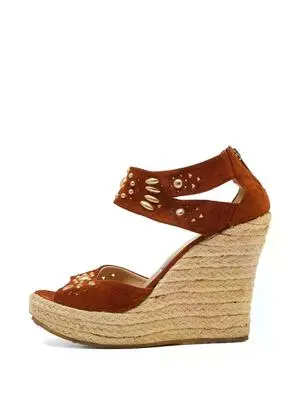 JIMMY CHOO Studded Wedge Sandals
