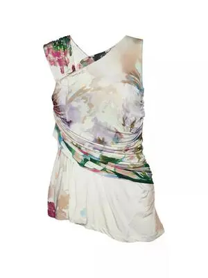 Just Cavalli Printed Draped Top - Neutrals