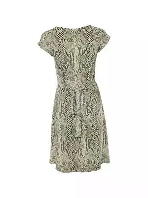 Norma Kamali Snake Print Wrap Midi Dress