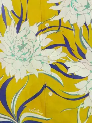 Valentino Garavani Floral-print Short-sleeve Shirt - Yellow