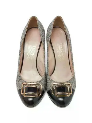 FERRAGAMO Tweed Buckle Detail Pumps