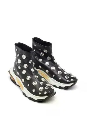 Valentino Garavani Crystal-embellished High-top Sneakers