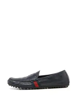 Gucci Web-stripe Penny Loafers - Blue