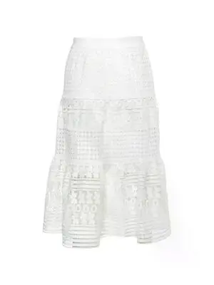 Diane Von Furstenberg Lace Tiered Skirt - White