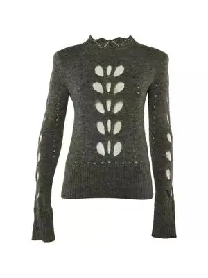 ISABEL MARANT VINTAGE Cut-out Detail Knitted Sweater - Grey