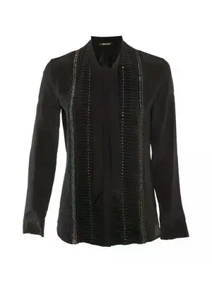 Roberto Cavalli Studded Silk Shirt - Black