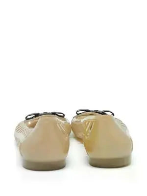 FERRAGAMO Laser Cut-out Bow Flat Pumps