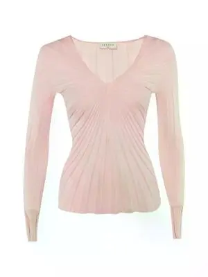 Sandro Rib-knit V-neck Sweater - Pink