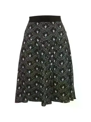 Prada Printed Pleated Midi Skirt - Grey