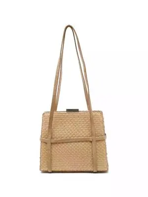 Bally Watersnake Leather Shoulder Bag - Neutrals