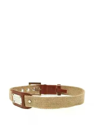 Dolce & Gabbana Logo Plaque Canvas Belt