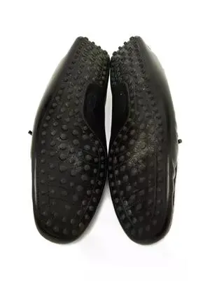 TOD'S Leather Slip-on Loafers - Black