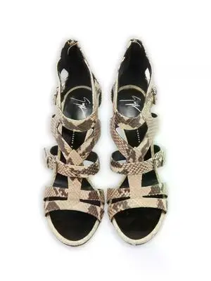 GIUSEPPE ZANOTTI Python-embossed Strappy Sandals