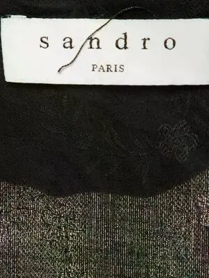 Sandro Ruffled Floral-patterned Satin Shirt