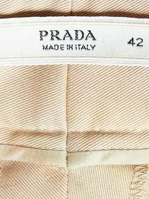 Prada Beige Twill Weave Tapered Leg Trousers